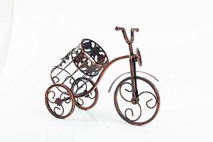 asian home bicycle wine bottle holder desktop bike wine rack freestanding countertop bottle holder for wine storage, metal, metallic red colored