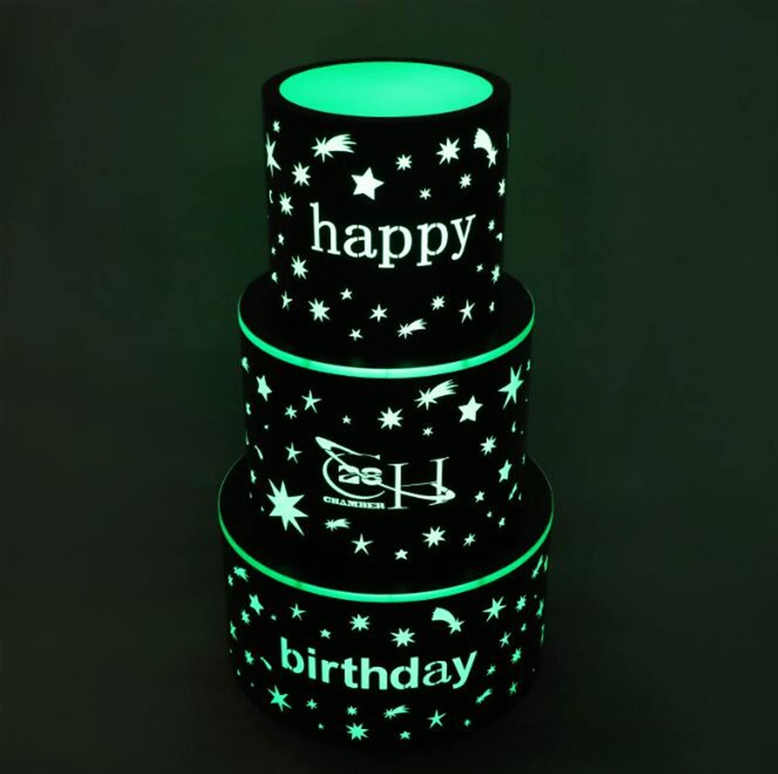 Birthday Cake Three-Tier Champagne Sparklers Bottle Wine Rack Atmosphere Props，Glow Custom Logo Rechargeable Color Flashing，Nightclub Disco Party (Color : RGB, Size : 105 * 60cm)