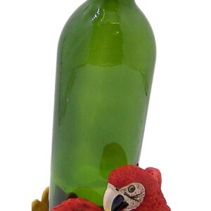 Tropical Parrot Wine Bottle Holder, Tabletop Decoration, 6 Inches