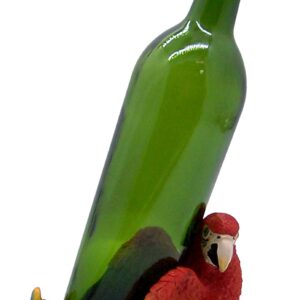 Tropical Parrot Wine Bottle Holder, Tabletop Decoration, 6 Inches