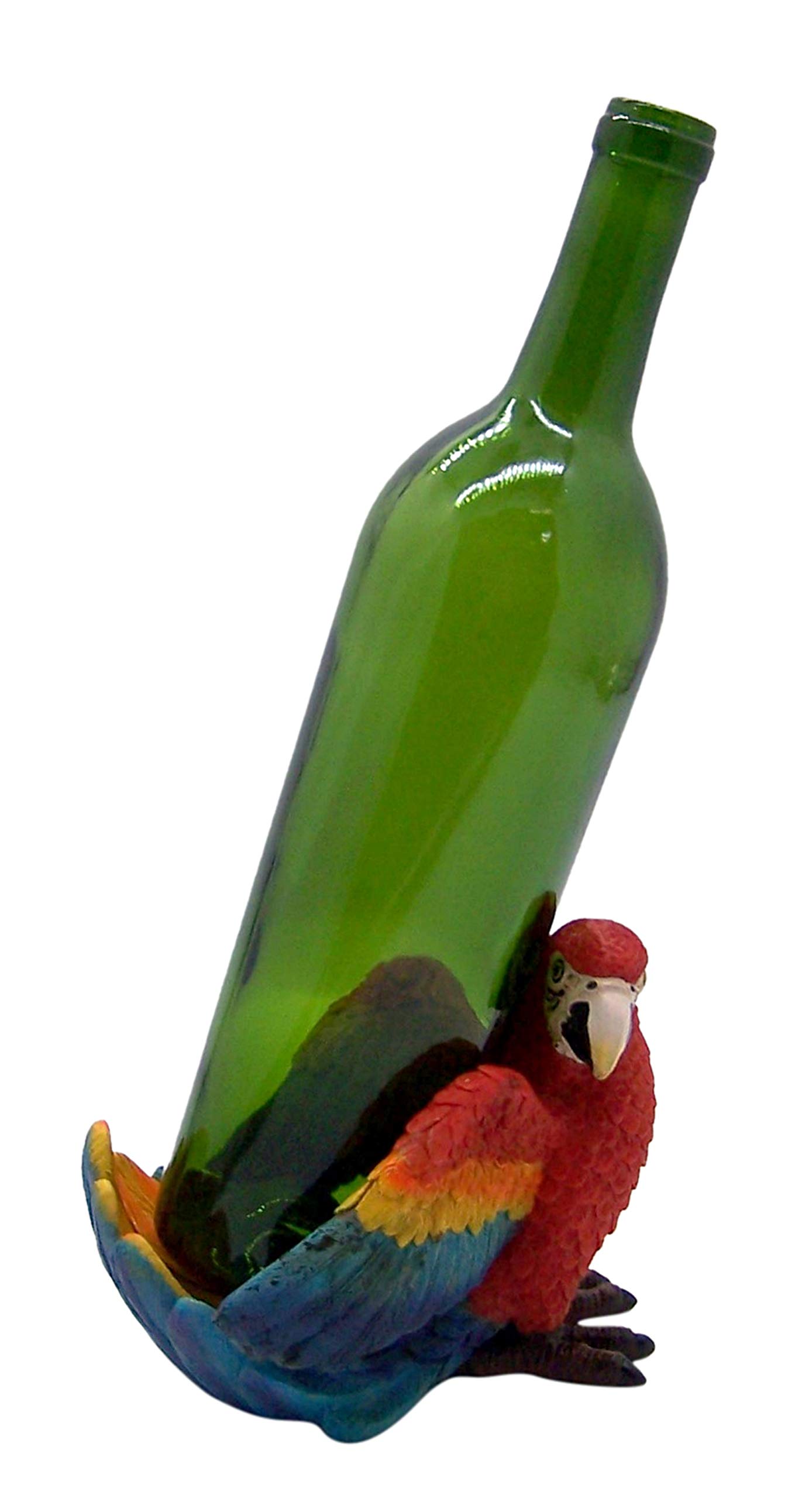 Tropical Parrot Wine Bottle Holder, Tabletop Decoration, 6 Inches