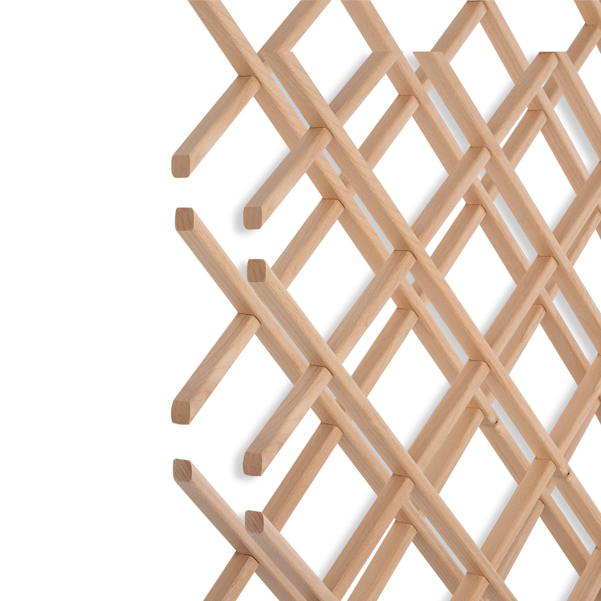 18-Bottle Trimmable Wine Rack Lattice Panel Inserts in Unfinished Solid North American Alder