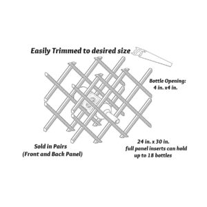 18-Bottle Trimmable Wine Rack Lattice Panel Inserts in Unfinished Solid North American Alder