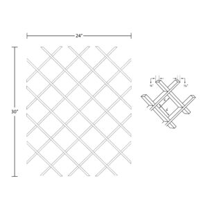 18-Bottle Trimmable Wine Rack Lattice Panel Inserts in Unfinished Solid North American Alder