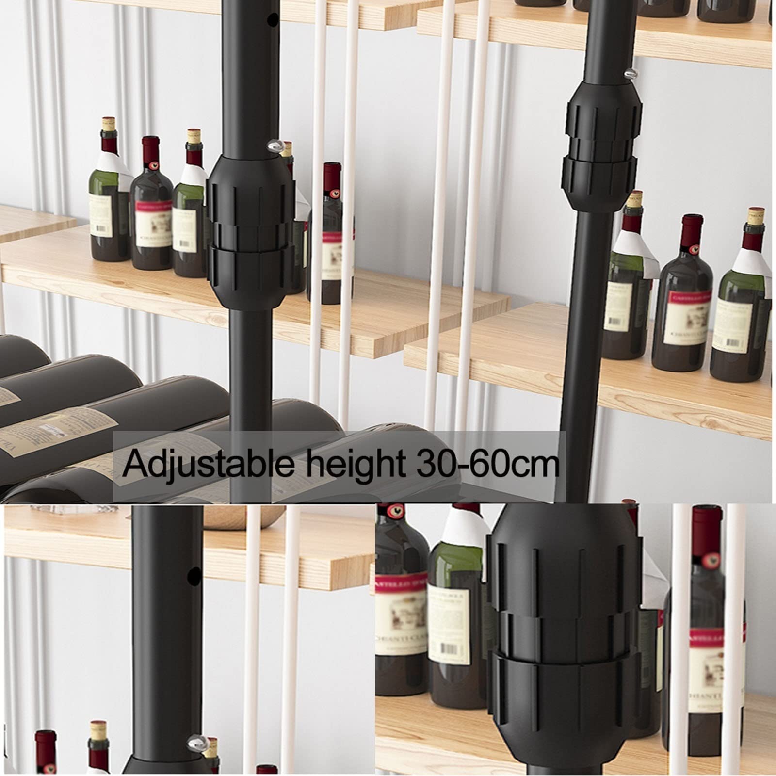 V3VOGUE Ceiling Wine Glass Rack, Ceiling Mounted Wine Bottle Holder, Hanging Wine Glasses Storage Hanger Organizer, Wine Glass Drying Rack for Kitchen,Bar and Restaurant 80/100/120cm