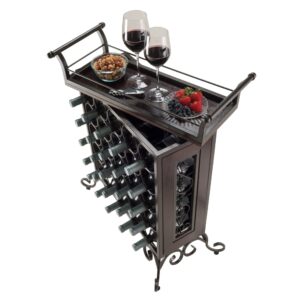 Winsome Wood Antique Bronze Finish Silvano Wine Rack