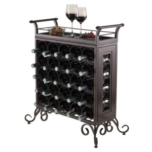 Winsome Wood Antique Bronze Finish Silvano Wine Rack