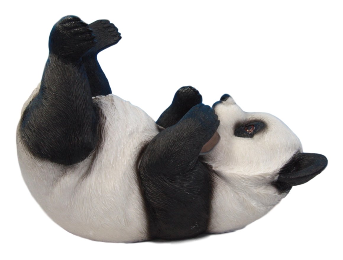 Atlantic Collectibles Adorable Bamboo Giant Panda Bear Decorative Wine Bottle Holder Rack Figurine