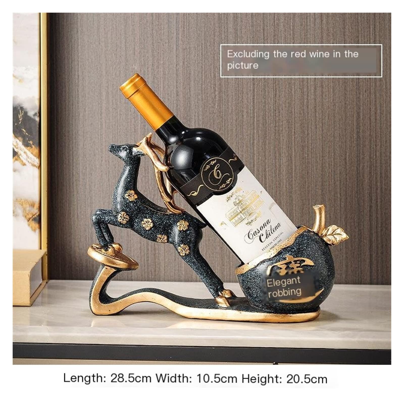 RANNSY Deer Statue Wine Rack Ornament, Modern Resin Decorative Wine Rack, Family Table Decoration Gift