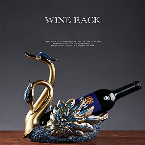 HESINLY New Wine Rack Creative Wine Rack Couple Swan Wine Rack Resin Home Decoration Ornaments Perfect Countertop Bottle Holder Suitable for Putting Wine Cabinet Living Room Couple Gift