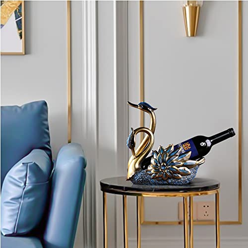 HESINLY New Wine Rack Creative Wine Rack Couple Swan Wine Rack Resin Home Decoration Ornaments Perfect Countertop Bottle Holder Suitable for Putting Wine Cabinet Living Room Couple Gift