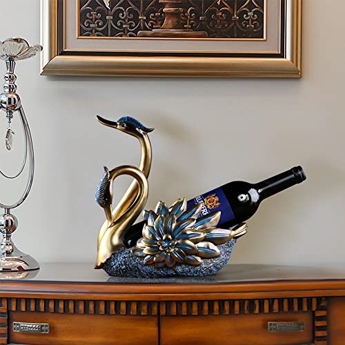 HESINLY New Wine Rack Creative Wine Rack Couple Swan Wine Rack Resin Home Decoration Ornaments Perfect Countertop Bottle Holder Suitable for Putting Wine Cabinet Living Room Couple Gift