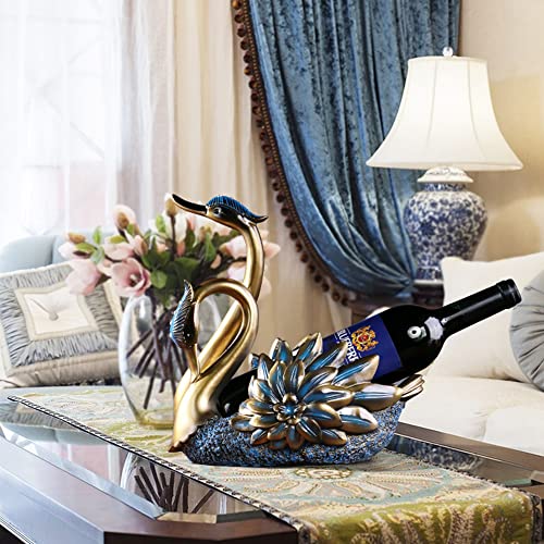 HESINLY New Wine Rack Creative Wine Rack Couple Swan Wine Rack Resin Home Decoration Ornaments Perfect Countertop Bottle Holder Suitable for Putting Wine Cabinet Living Room Couple Gift