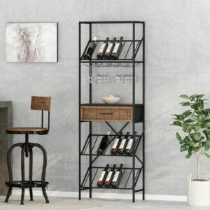 Christopher Knight Home Boster Wine Rack, Black + Natural