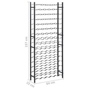 Matalde 16 Tiers Iron Wine Rack Holds 95 Bottles Freestanding Floor Bar Storage and Display Rack Storage Rack for Kitchen, Bar, Pantry, Wine Cellar