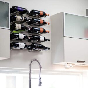 VintageView Vino Series - Vino Pins Designer Kit 6 Bottle Wall Mounted Wine Rack (Milled Aluminum) Stylish Modern Wine Storage with Label-Forward Design