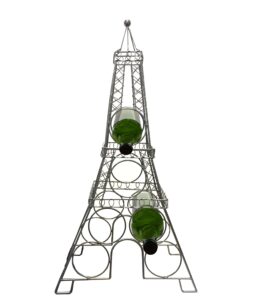 wine bodies unique paris eiffel metal wine bottle holder, charcoal