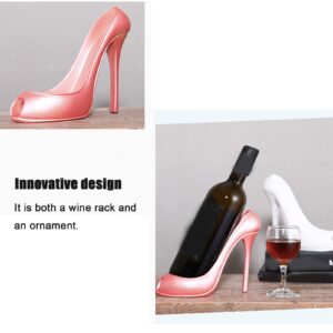 Yosoo Wine Bottle Holder, Synthetic Wine Decorative Rack High Heel Shoe Wine Bottle Holder for Red Wine Display to Add Elegant Style(Pink)