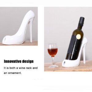 Qioniky Wine Bottle Holder, Holder Shelf Gifts High-Heeled Shoes Wine Rack Display Rack Wine Organizer Wine Rack, Wine Lovers Home Kitchen Decor for Decor Bar(White)