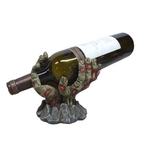 pacific giftwaee walking undead horror zombie hands wine bottle holde, dining room tabletop wine rack decor or decorative zombie sculptures, 6" l