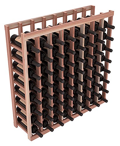 Wine Racks America InstaCellar Tasting Table Wine Rack - Durable and Expandable Wine Storage System, Redwood Satin Finish - Holds 64 Bottles