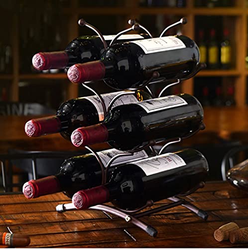 Fadak Wine Rack Vertical Wine Rack Desktop Wooden Bottle Rack for 6 Bottles of Wine, Wine Shelf for Home Decor and Kitchen Storage Rack, Bar, Wine Cellar, Cabinet, Pantry