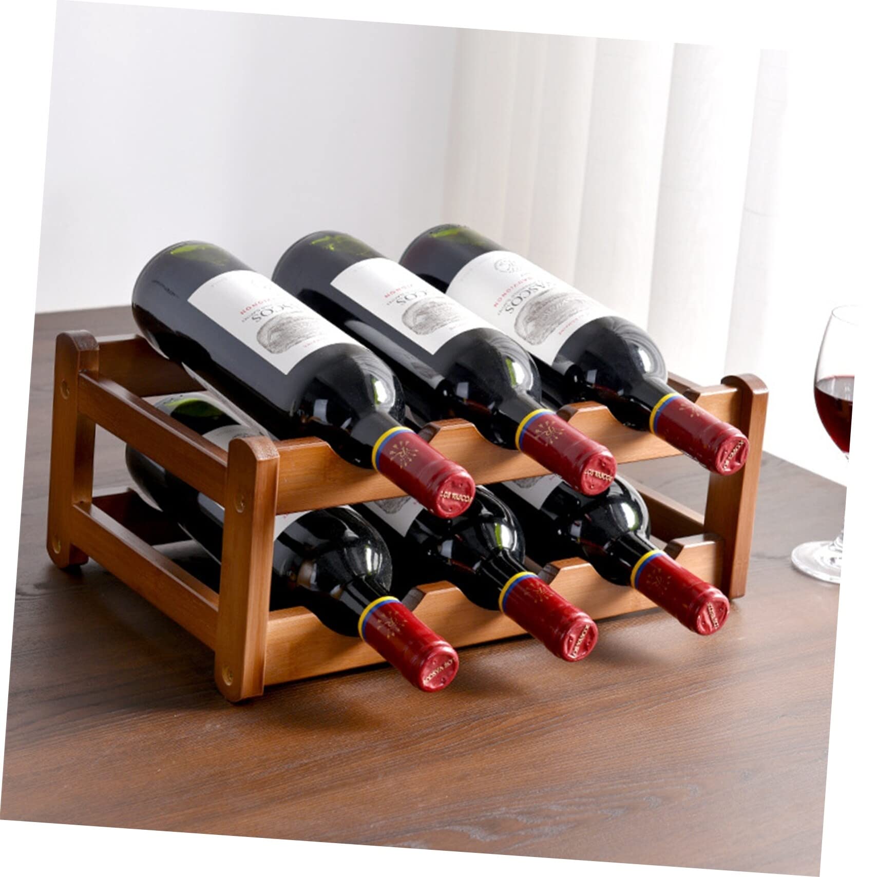 BESPORTBLE Wooden Wine Rack P_b07tdx4l21 Shelf Bracket Wine Storage Stand Wooden Glass Rack Pranks for Adults Small Stand Display Shelves Home Wine Rack Storage Rack Solid Wood