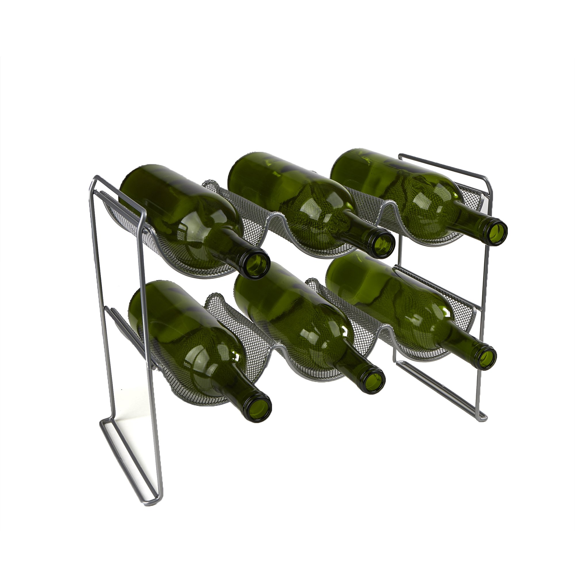 Mind Reader Wine Rack Stand Holds 6 Bottles of Wine, Wine Bottle Holder, Perfect for Bar, Wine Cellar, Countertop Organizer