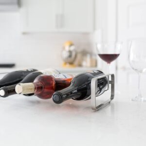 Better Houseware Silver Coated Steel Stackable Modular Wine Rack- 4 Bottles