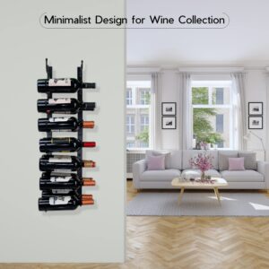 GODGOQGOP Wine Rack Wall Mounted, Wine Bottle Holder for 16 Bottles, Metal Hanging Wine Bottle Holder,Freely Spliceable Wall Wine Rack for Kitchen Pantry Bar Wine Cellar