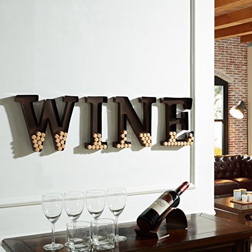 Danya B? Metal Wall Mount Wine Letters Cork Holder