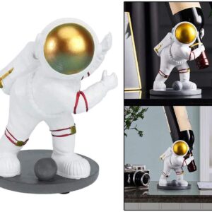 Taotenish Astronaut Design Wine Rack Wine Bottle Holder Statue Resin Wine Bottle Holder Sculpture Rack for House Office Coffee Shop Bar Restaurant Party Decor - Style A