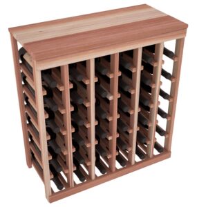 wine racks america living series table top wine rack - durable and modular wine storage system, redwood unstained - holds 36 bottles