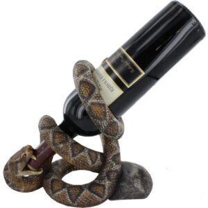 rainbow trading company rattlesnake wine bottle holder new