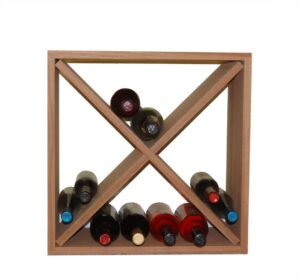 wineracks.com mahogany cellar cube wine rack, 20 x 20 x 9