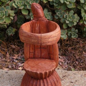 ANEWNICE VERSAINSECT l Nautical Turtle Hono Wood Statue Wine Bottle Holder Tiki Bar Garden Sculpture Outdoor Decoration