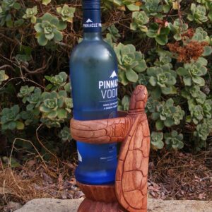 ANEWNICE VERSAINSECT l Nautical Turtle Hono Wood Statue Wine Bottle Holder Tiki Bar Garden Sculpture Outdoor Decoration