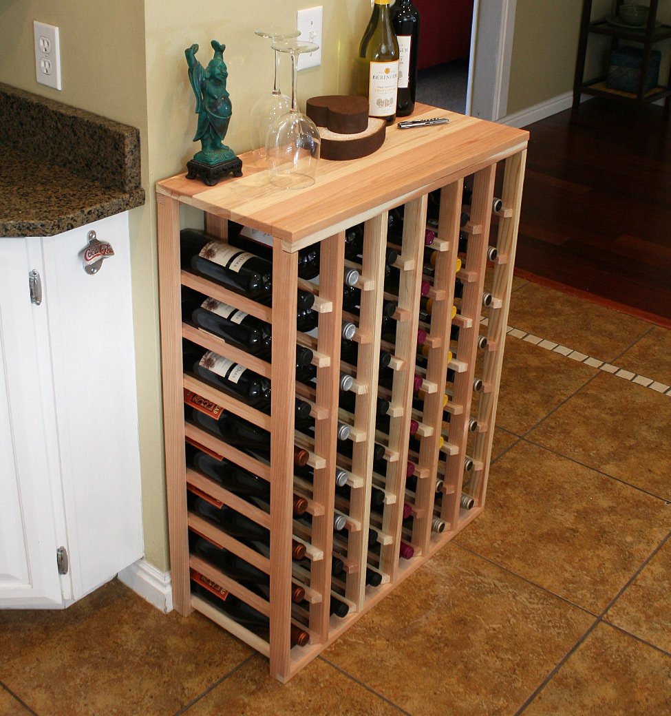 Creekside 48 Bottle Table Wine Rack (Redwood) by Creekside - Exclusive 12 inch deep design conceals entire wine bottles. Hand-sanded to perfection!, Redwood