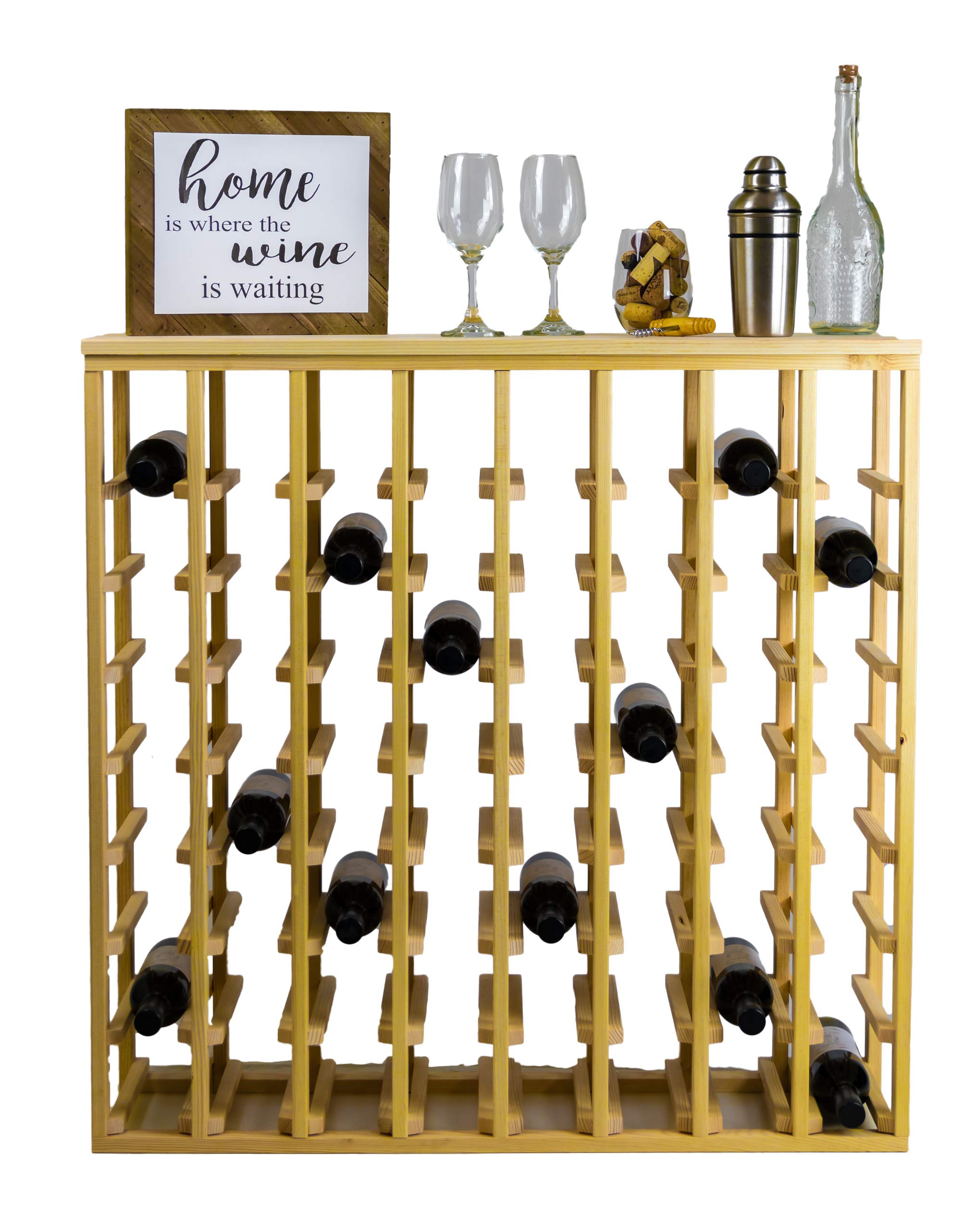 Creekside 64 Bottle Table Wine Rack (Pine) by Creekside - Exclusive 12 inch deep design conceals entire wine bottles. Hand-sanded to perfection!, Pine