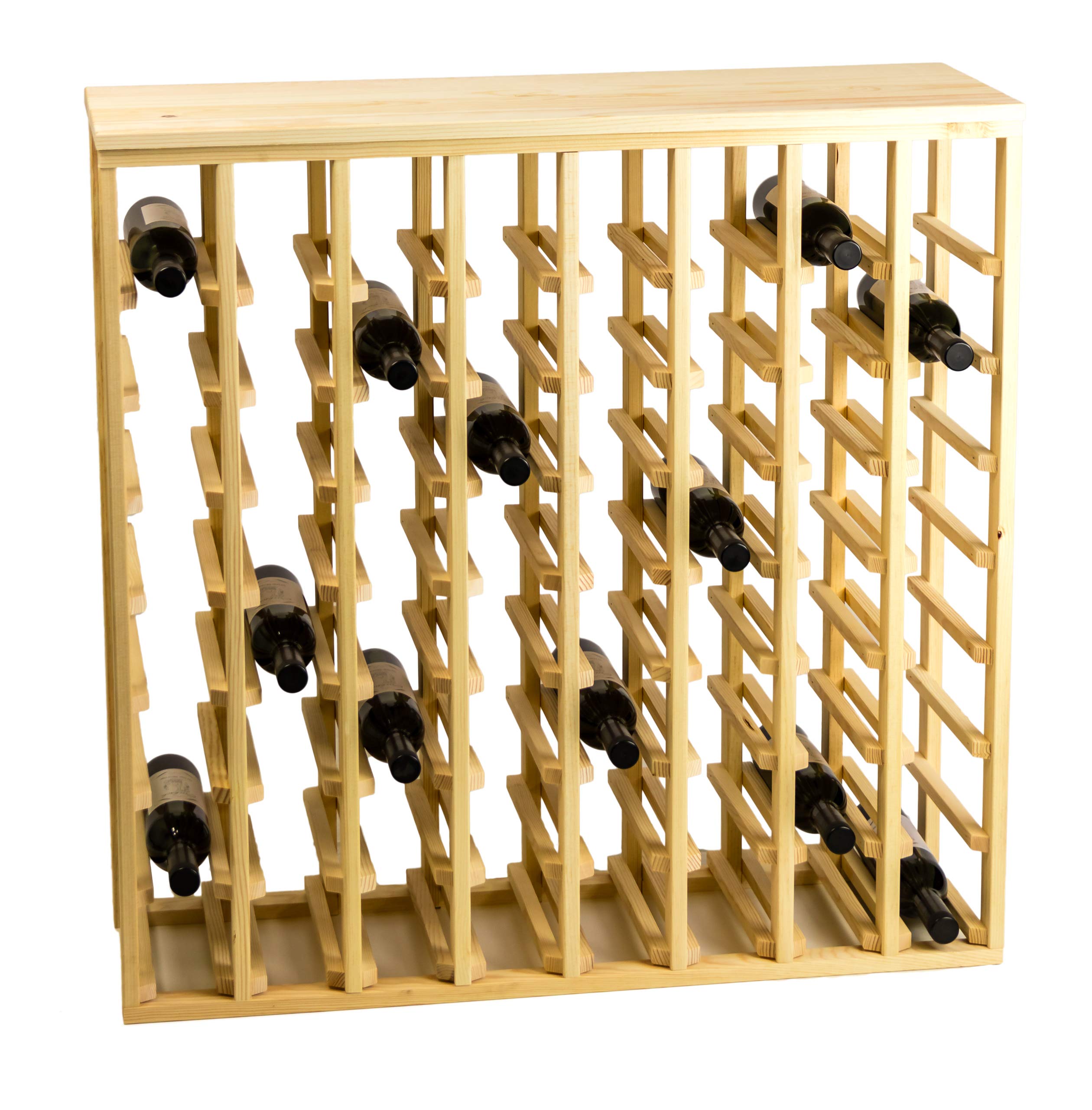 Creekside 64 Bottle Table Wine Rack (Pine) by Creekside - Exclusive 12 inch deep design conceals entire wine bottles. Hand-sanded to perfection!, Pine