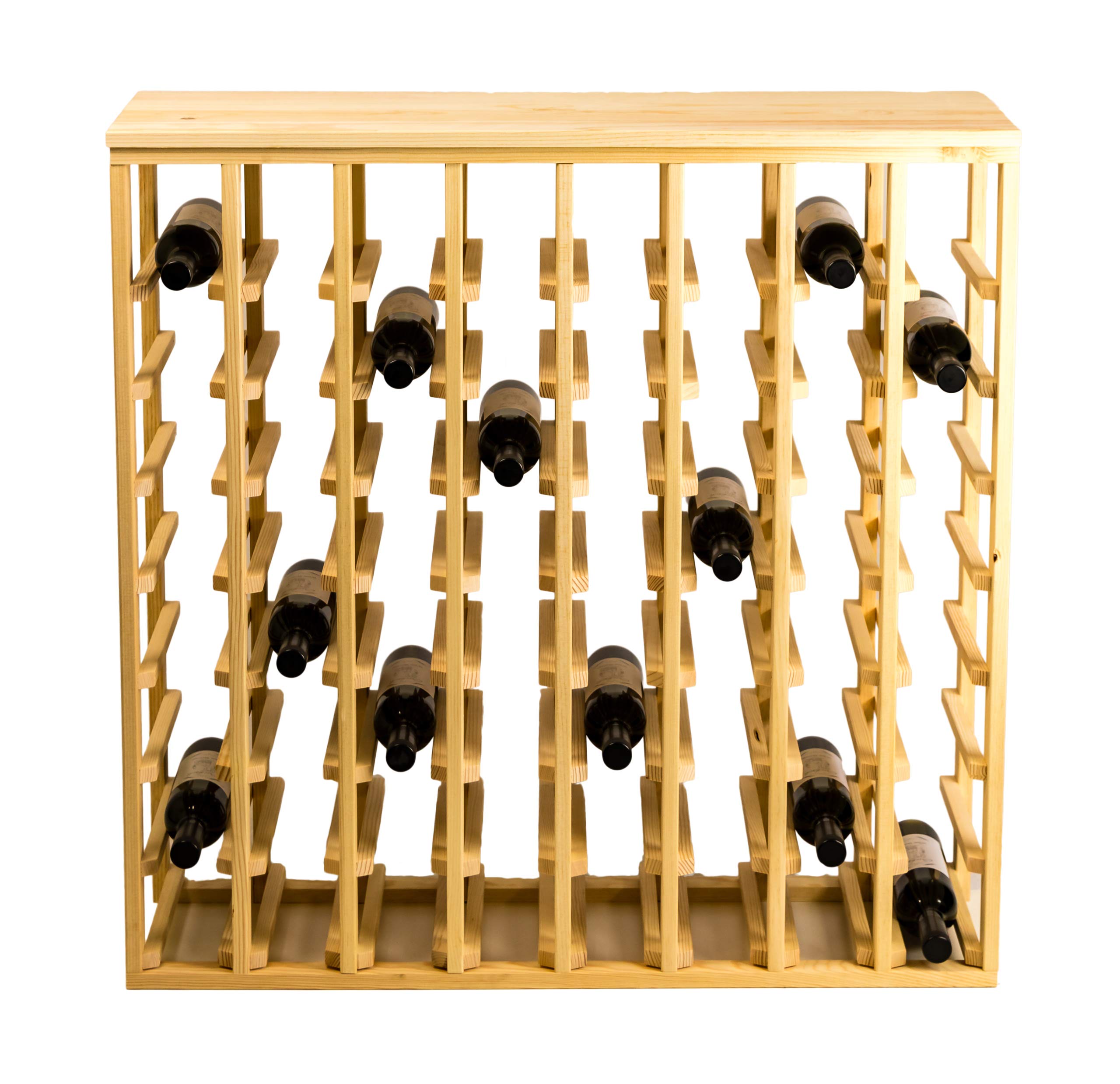 Creekside 64 Bottle Table Wine Rack (Pine) by Creekside - Exclusive 12 inch deep design conceals entire wine bottles. Hand-sanded to perfection!, Pine