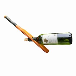 wine bottle balancer/ holder - magic bat - unique decorative cricket bat design for tabletop display in home, kitchen, or bar