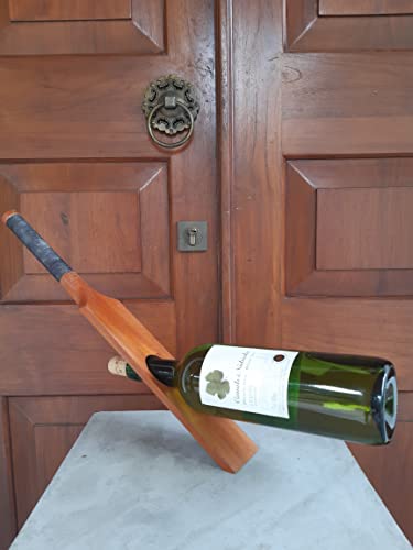 Wine Bottle Balancer/ Holder - Magic Bat - Unique Decorative Cricket Bat Design for Tabletop Display in Home, Kitchen, or Bar