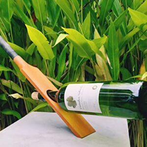 Wine Bottle Balancer/ Holder - Magic Bat - Unique Decorative Cricket Bat Design for Tabletop Display in Home, Kitchen, or Bar