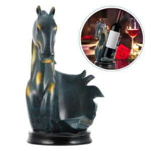 VORCOOL Decorative Wine Bottle Holder Resin Horse Head Display Countertop Tabletop Wine Rack Single Bottle Home Gift Kitchen Gift Wine Shelf