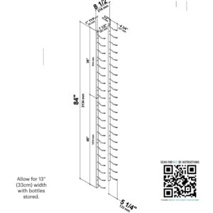 W Series Pro Wine Rack 6 - Single Depth, Metal Wall Mounted Wine Rack - Modern, Easy Access Wine Storage - Space Saving Wine Rack with Storage Capacity (18 Bottles, Brush Nickel)