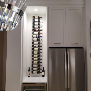 W Series Pro Wine Rack 6 - Single Depth, Metal Wall Mounted Wine Rack - Modern, Easy Access Wine Storage - Space Saving Wine Rack with Storage Capacity (18 Bottles, Brush Nickel)