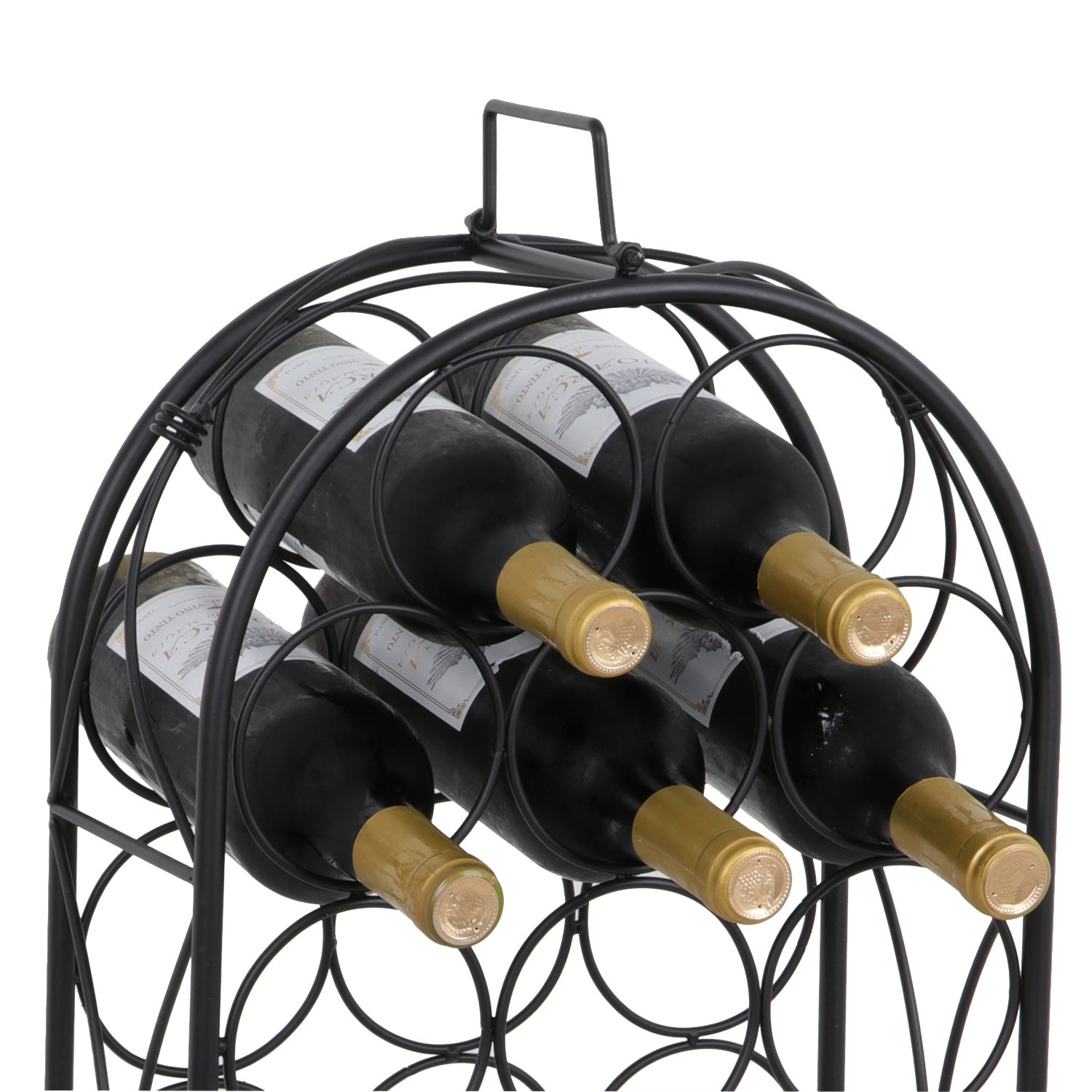 HomGarden 23 Bottles Wine Rack Stand Floor Wine Holder Racks Metal Arched Free Standing Bottle Display Stand - No Assembly Required