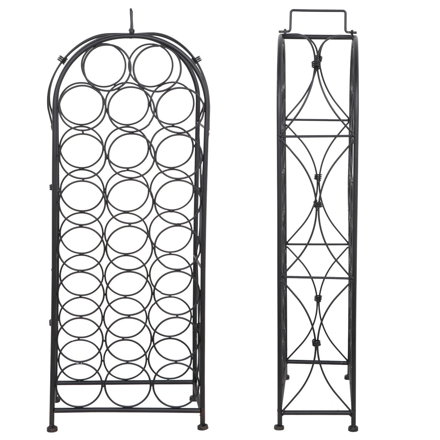 HomGarden 23 Bottles Wine Rack Stand Floor Wine Holder Racks Metal Arched Free Standing Bottle Display Stand - No Assembly Required