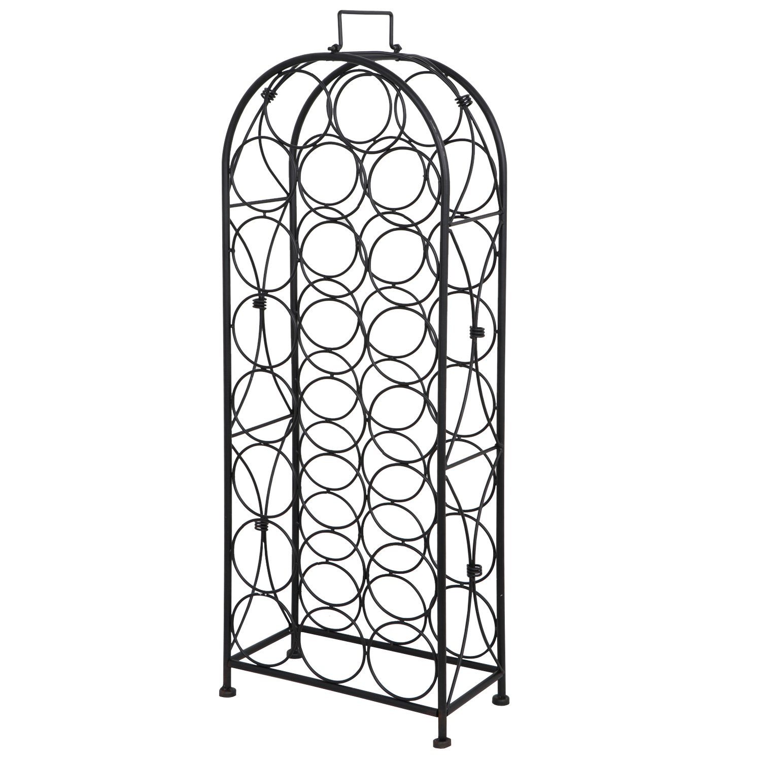 HomGarden 23 Bottles Wine Rack Stand Floor Wine Holder Racks Metal Arched Free Standing Bottle Display Stand - No Assembly Required